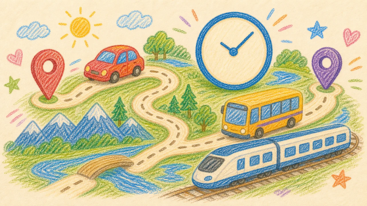 Travel Time Calculator by Distance | Walk, Car, Bus